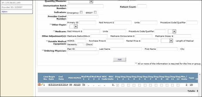 Online Claim Submission - 1500 Form